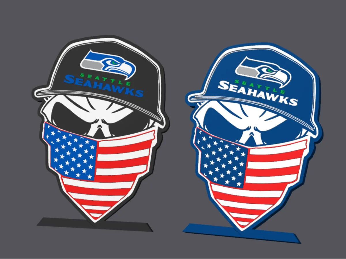 Seattle Seahawks Table Stand - Free 3D Print Model - MakerWorld