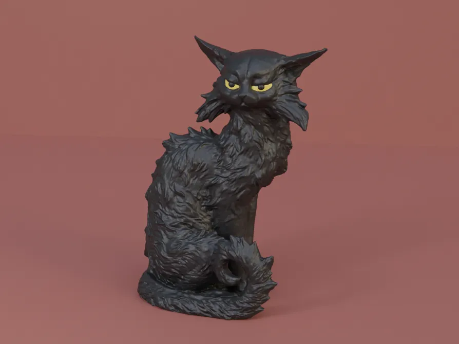 The Witch Cat - Free 3D Print Model - MakerWorld