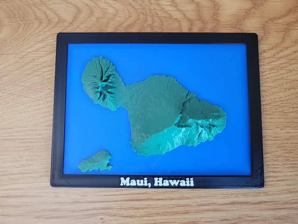 Maui Hawaii Map and Display Frame by Monchy_BoisMakerWorld: Download ...