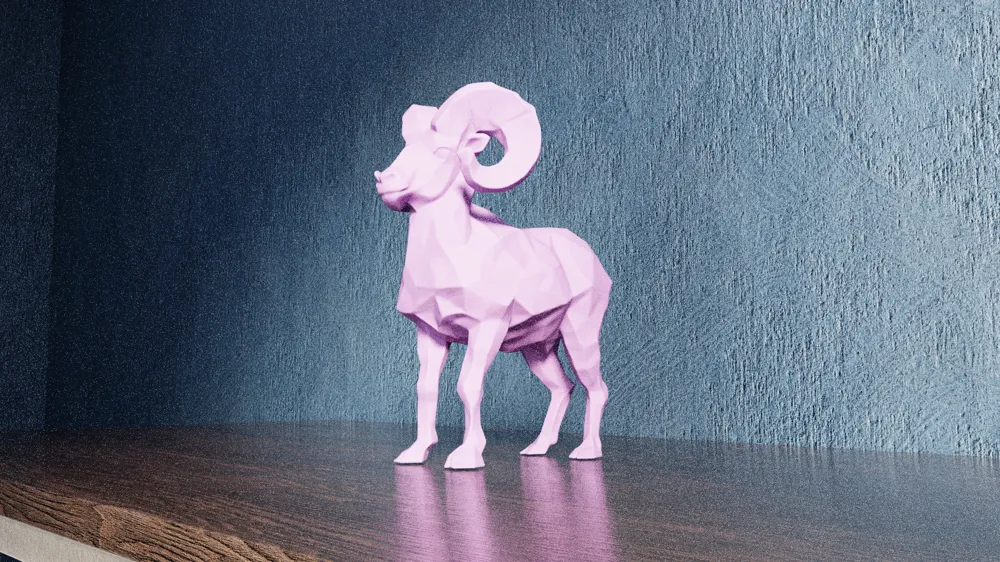 Low Poly Bighorn Sheep - Free 3D Print Model - MakerWorld