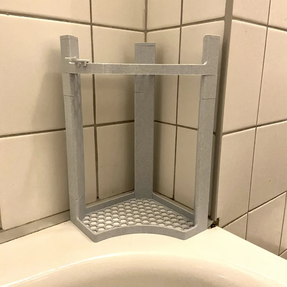 Bathtub Shower Corner Shelf (Modular) - Free 3D Print Model - MakerWorld