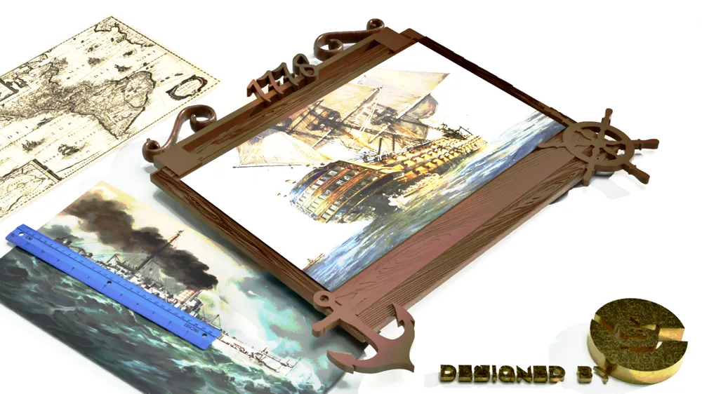 Historic old ship picture frame V1 by sinancisco3dMakerWorld: Download ...