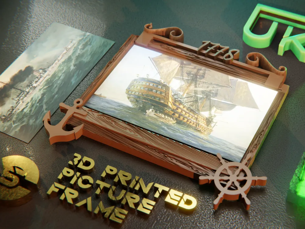 Historic old ship picture frame V1 by sinancisco3dMakerWorld: Download ...
