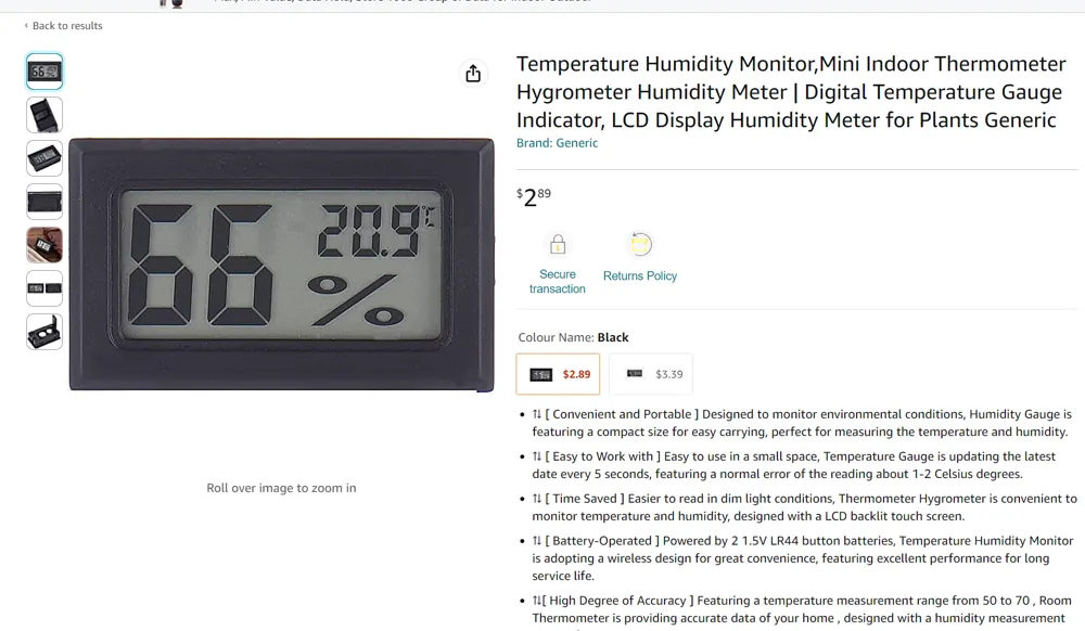 Humidity/Temperature gauge holder for Bambu Lab X1C/P1P - New, improved ...