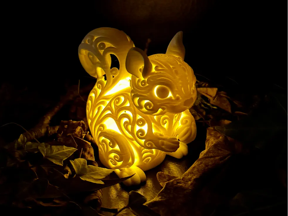 Squirrel in Ornament Style for LED Tealight - Free 3D Print Model ...
