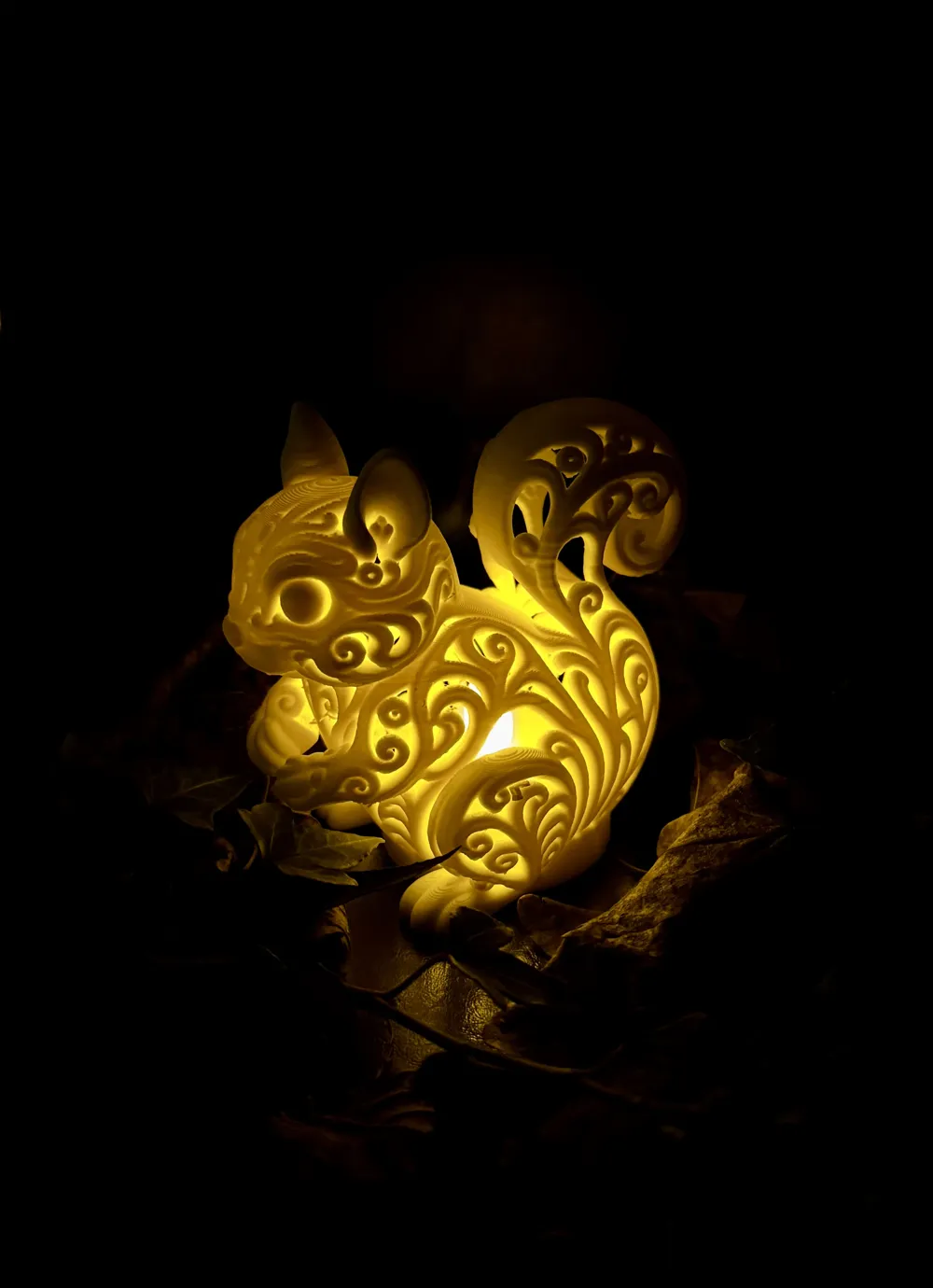 Squirrel in Ornament Style for LED Tealight - Free 3D Print Model ...