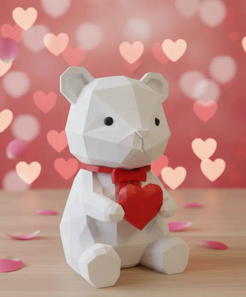 Valentine Bear with Heart - Free 3D Print Model - MakerWorld