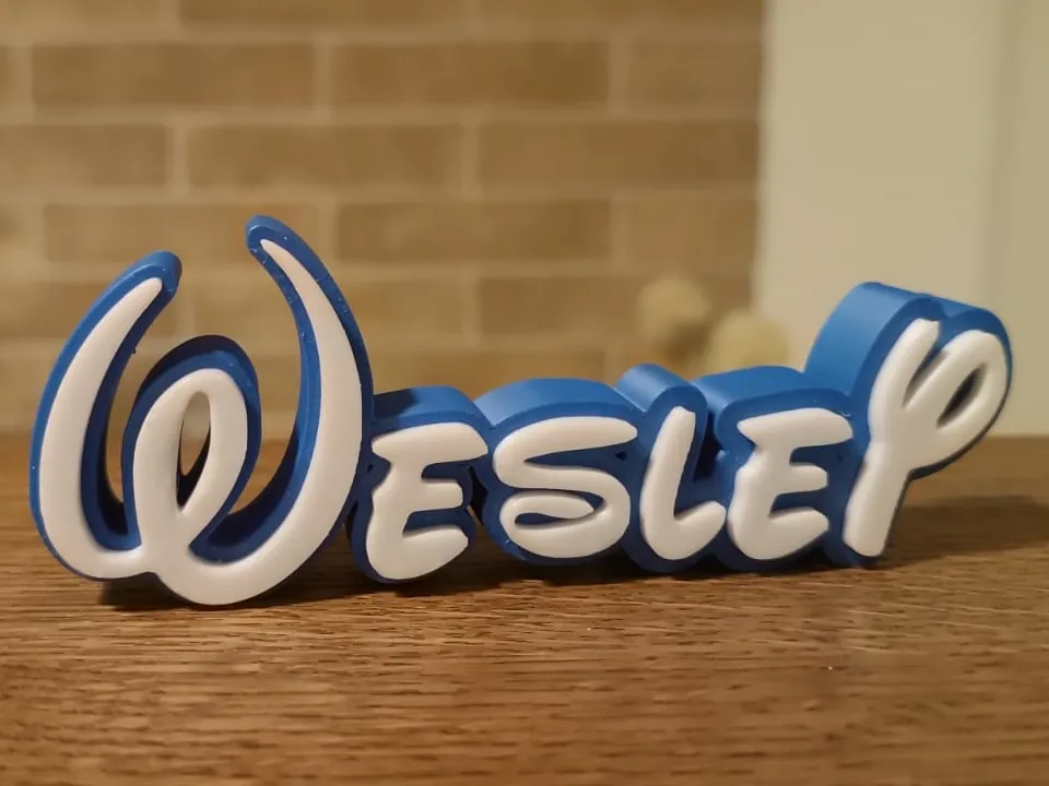 Wesley Disney Name Sign Decorate Room child Birth - Free 3D Print Model ...