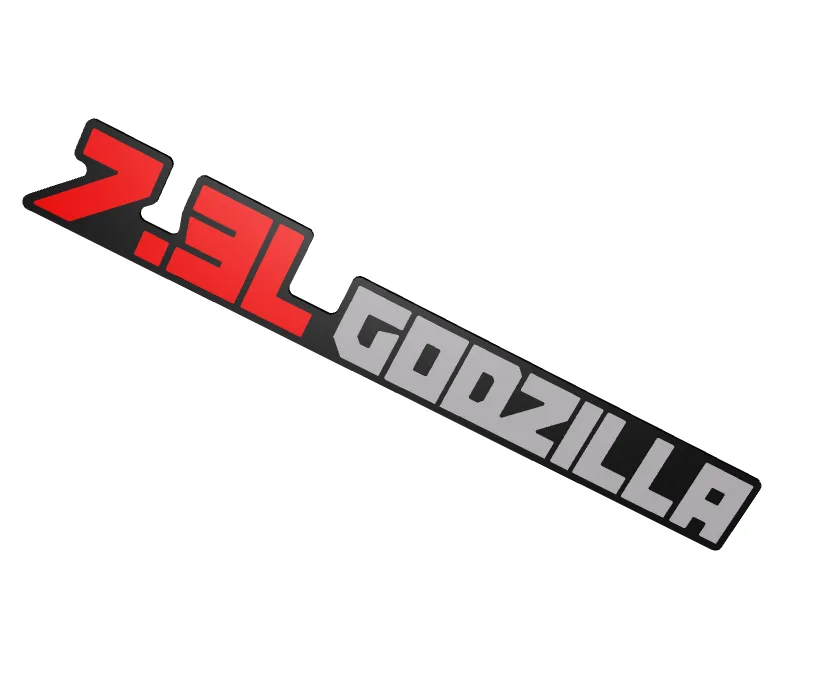Ford 7.3L Godzilla Name Badge Printed Flat - Free 3D Print Model ...