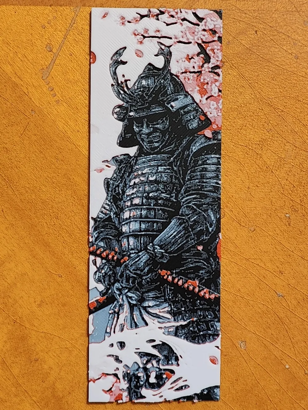Samurai and Cherry Blossoms Bookmark - 4 Colours by Sarge - MakerWorld
