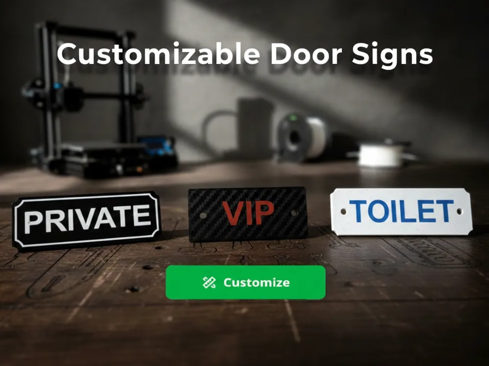 Customizable Door Sign - Free 3D Print Model - MakerWorld