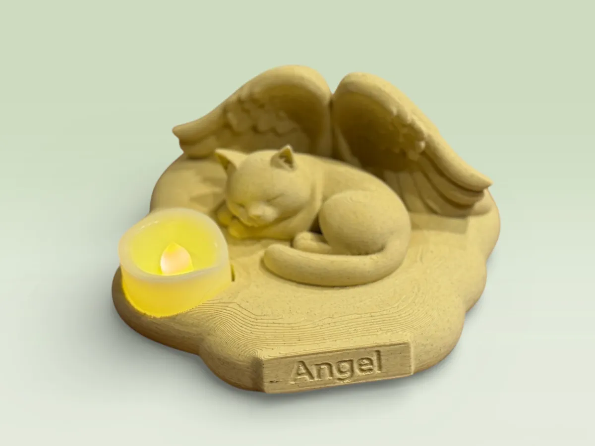 天使英国短毛猫云端纪念 - 免费 3D 打印模型 - MakerWorld