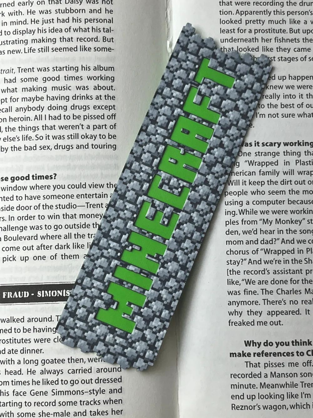Minecraft cobblestone bookmark by MAT_3D - MakerWorld