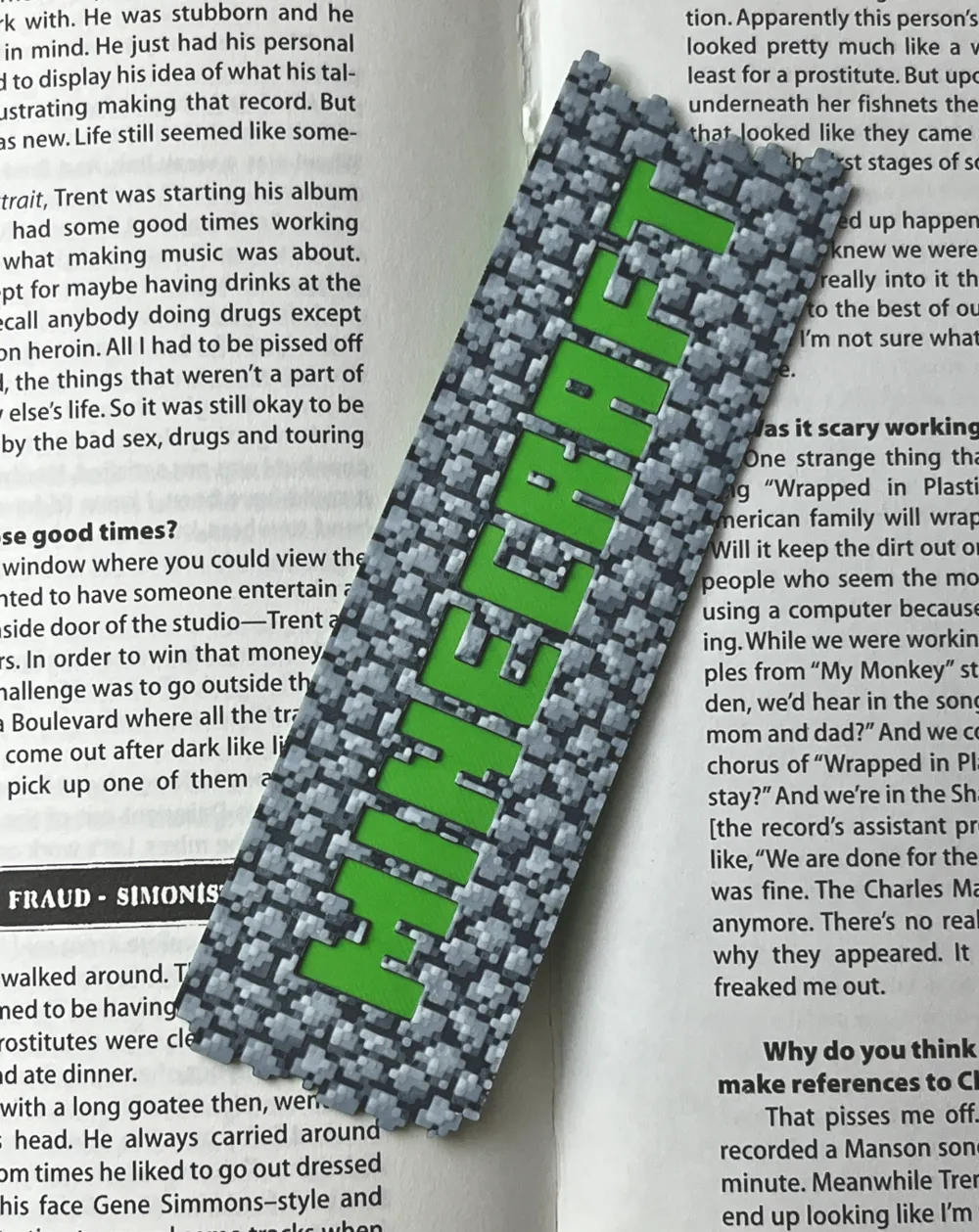 Minecraft cobblestone bookmark by MAT_3D - MakerWorld