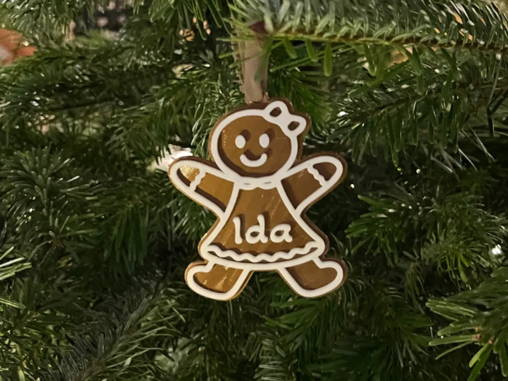 Christmas Tree Ornament Gingerbread Man - Free 3D Print Model - MakerWorld