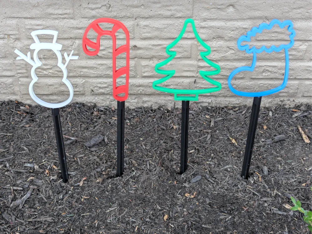 Christmas Lawn Stake Decorations by Ken Mills - MakerWorld