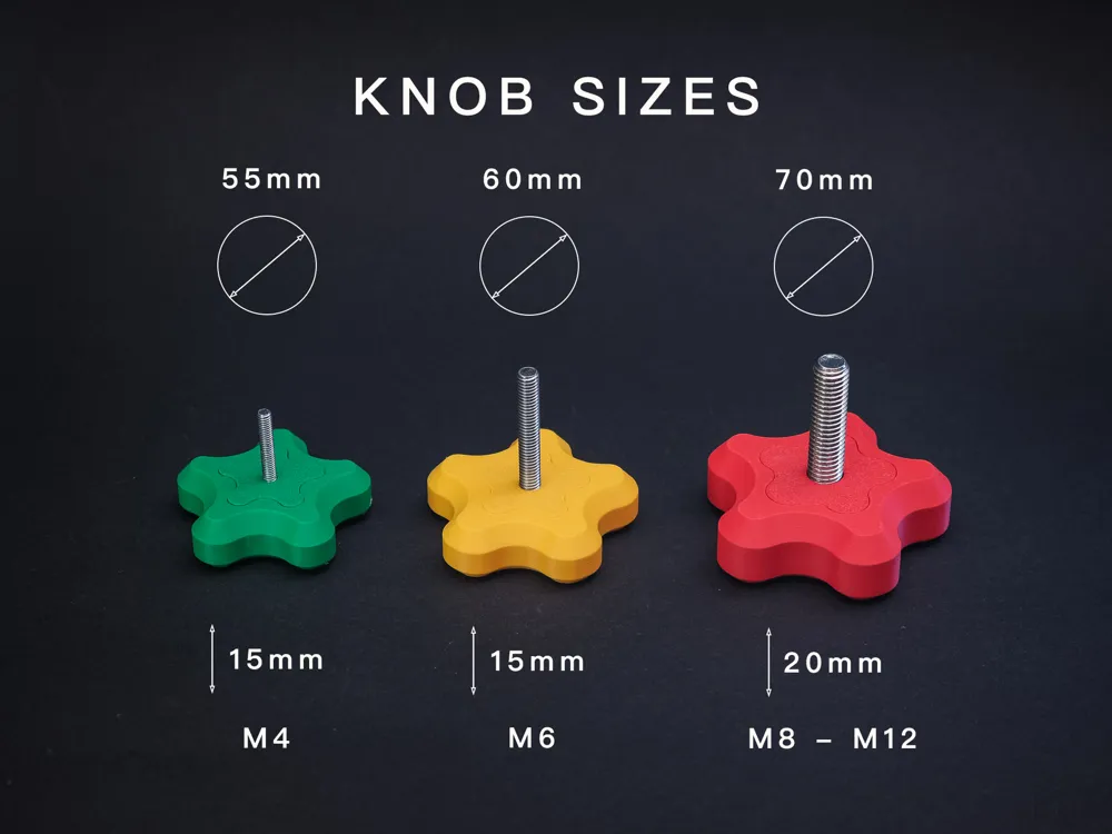 Extra Large Star Knobs by KL Worx MakerWorld: Download Free 3D Models
