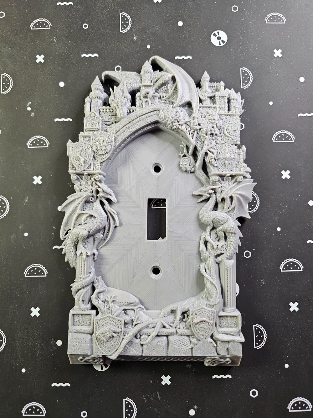 Dragon Forest Castle Light Switch Plate - Free 3D Print Model - MakerWorld