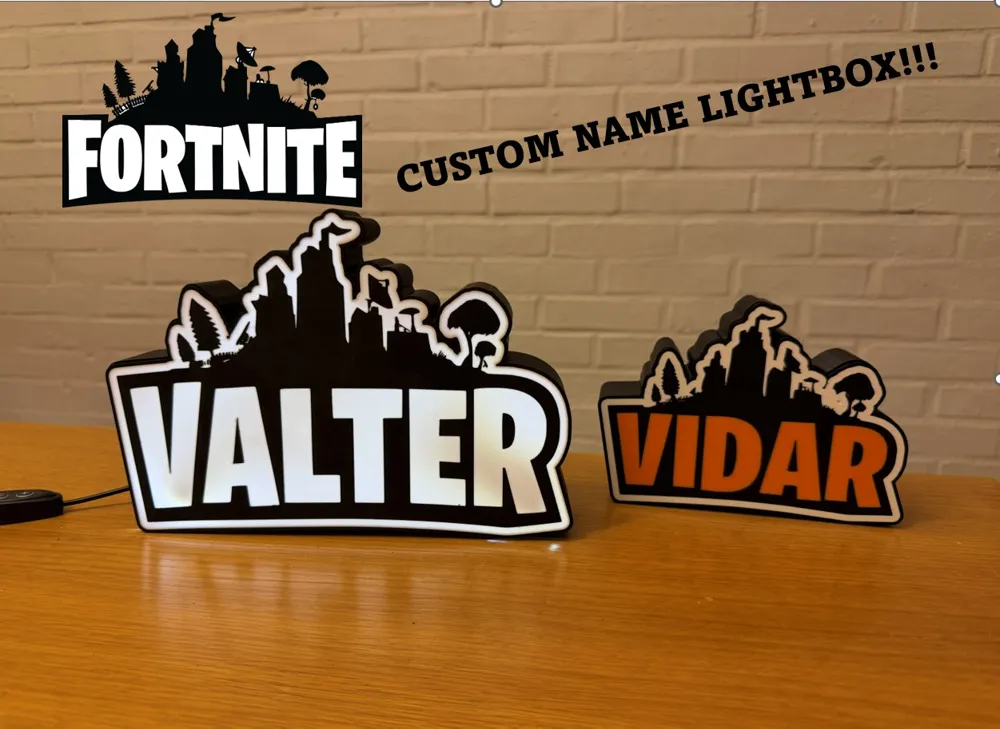 Fortnite personal name lightbox! by walleriusDesign MakerWorld ...