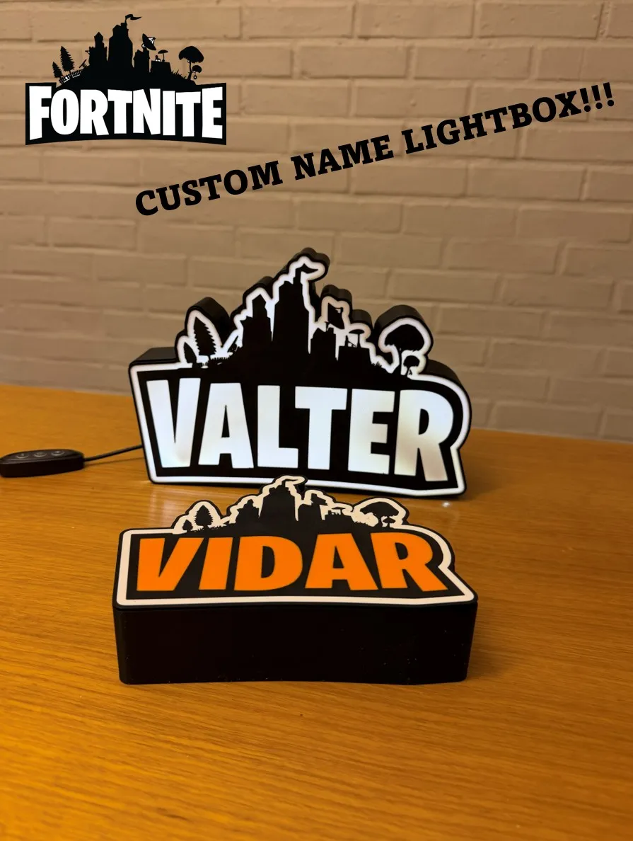 Fortnite personal name lightbox! - Free 3D Print Model - MakerWorld