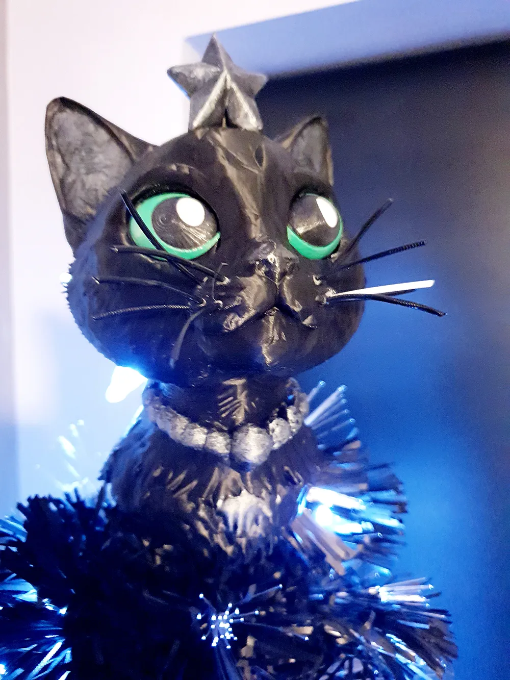 Cute Cat Star Christmas Tree Topper - Free 3D Print Model - MakerWorld