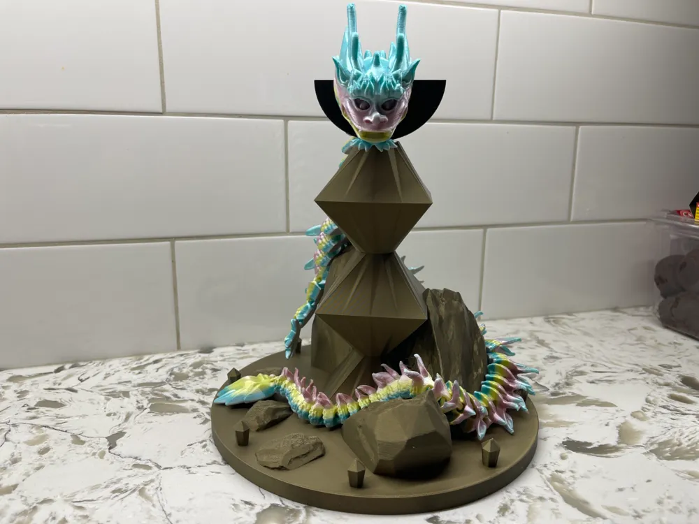 DOUBLE/SINGLE ARTICULATED CRYSTAL DRAGON STAND by RETIRED BUDS 3D ...