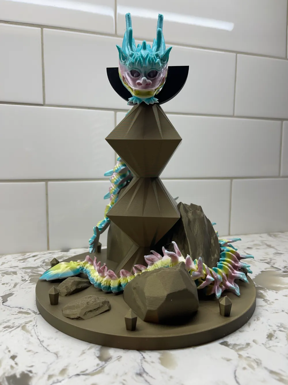 DOUBLE/SINGLE ARTICULATED CRYSTAL DRAGON STAND - Free 3D Print Model ...