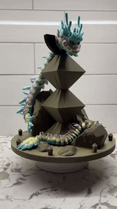 DOUBLE/SINGLE ARTICULATED CRYSTAL DRAGON STAND by RETIRED BUDS 3D ...