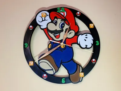 Super Mario Wall Clock by midar3d MakerWorld: Download Free 3D Models