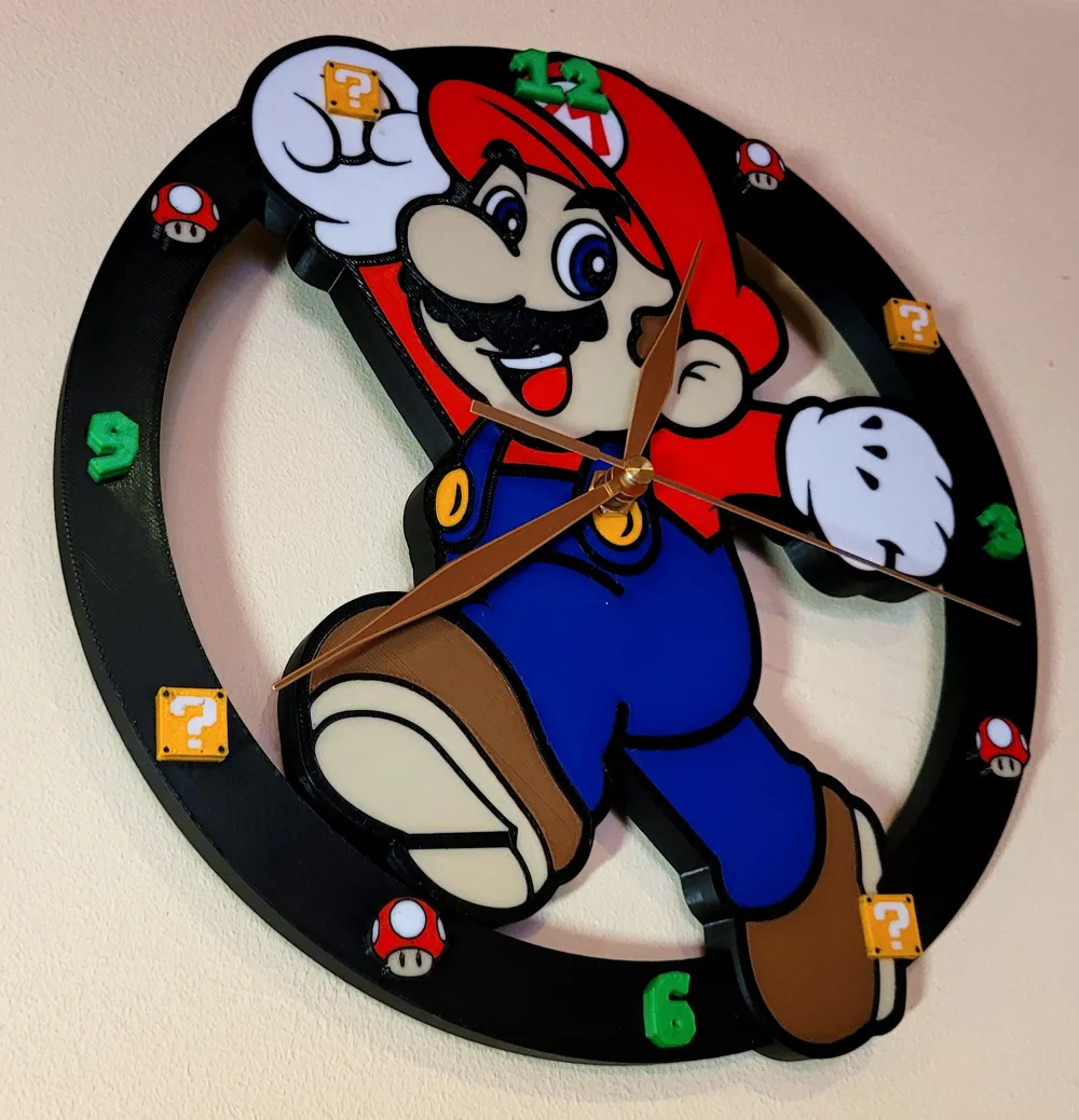 Super Mario Wall Clock by midar3d MakerWorld: Download Free 3D Models