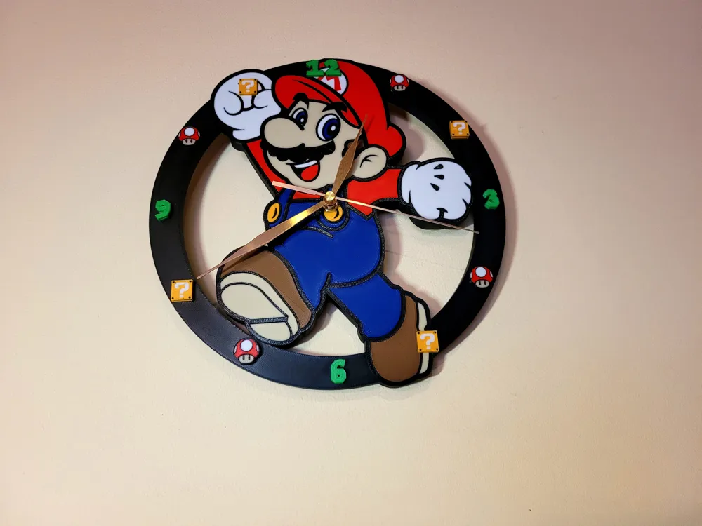 Super Mario Wall Clock by midar3d MakerWorld: Download Free 3D Models