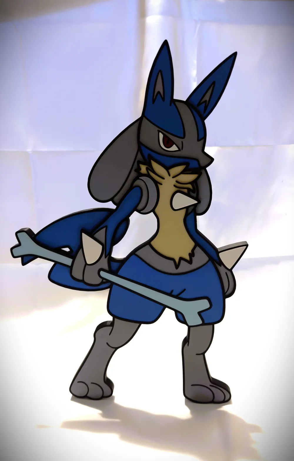Lucario (NO AMS) Wall Art - Free 3D Print Model - MakerWorld