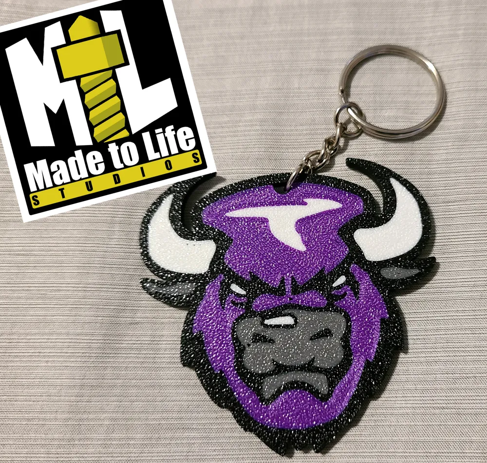 Purple Bison Keychain by Made to Life Studios - MakerWorld