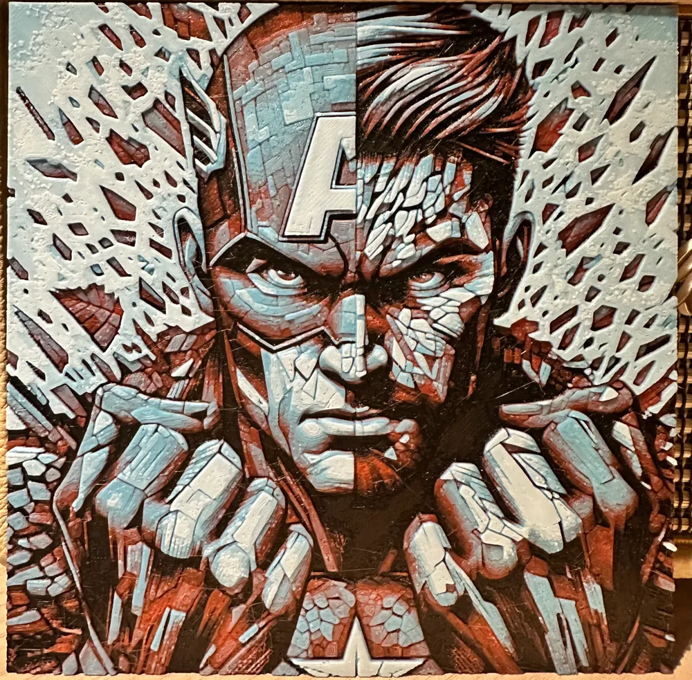 Capitan America ART 2 RED (HueForge) by Lov3d - MakerWorld