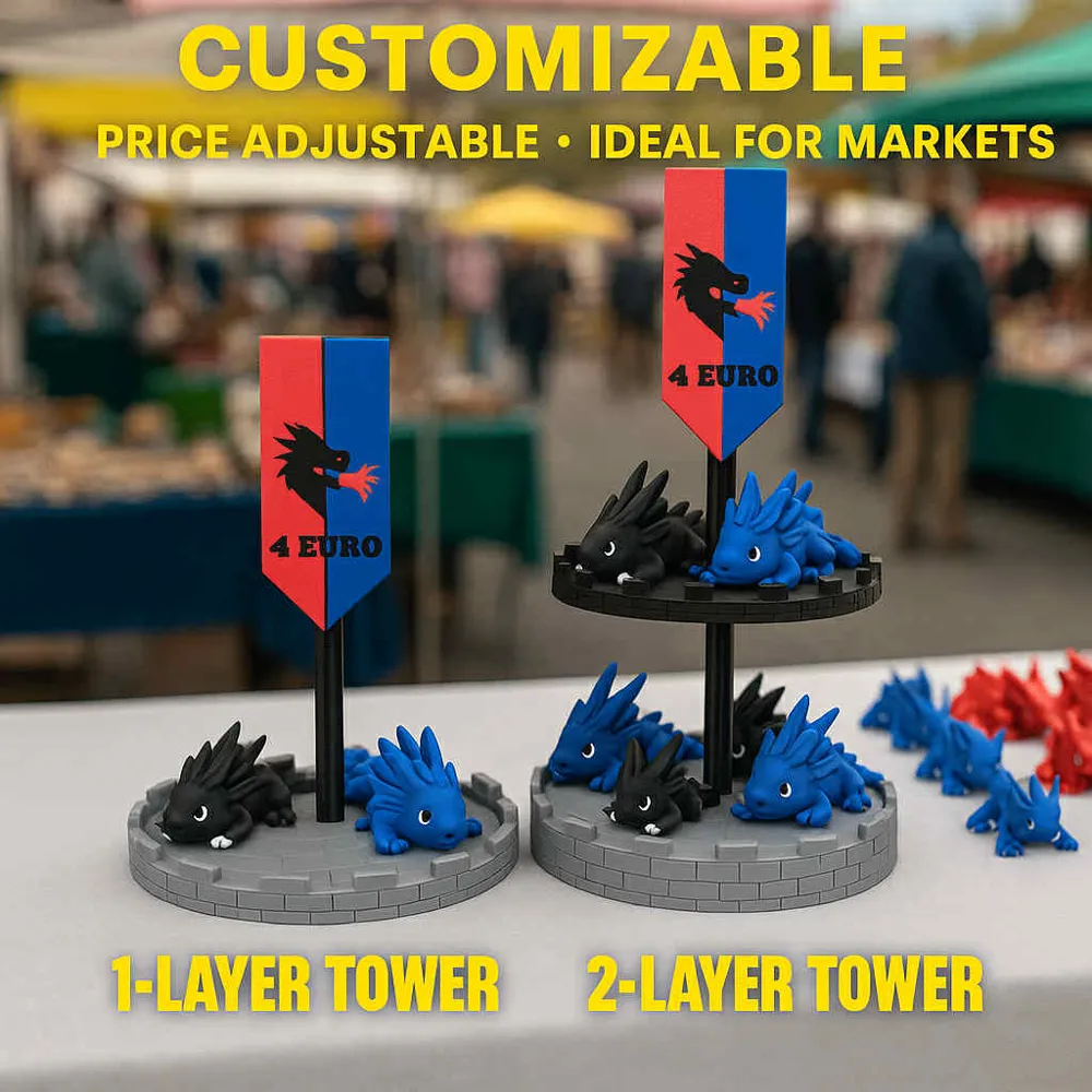 Stackable Dragon display Tower Display by Bosmans MakerWorld: Download ...