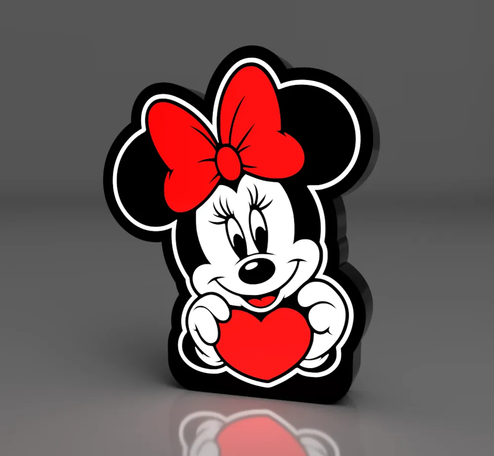 Minnie Love Lightbox | LED Lamp by 3Dacores - MakerWorld