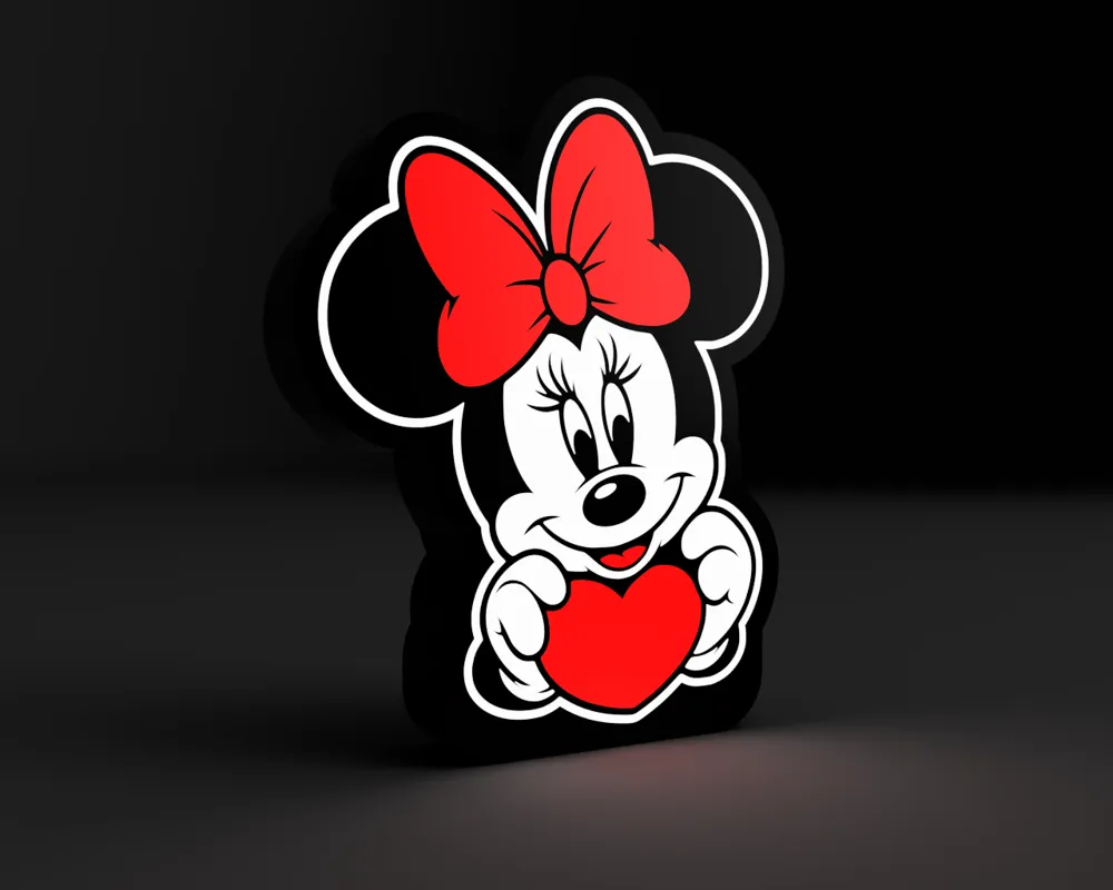 Minnie Love Lightbox | LED Lamp by 3Dacores - MakerWorld