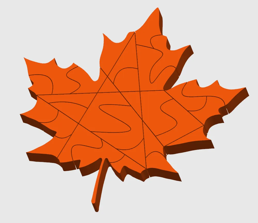 Maple Leaf Puzzle (Hard) - Free 3D Print Model - MakerWorld