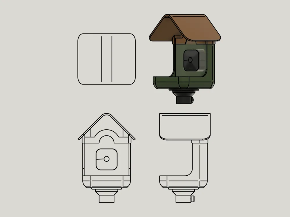 PERCH - Bird Feeder with Built-in Camera Mount - Free 3D Print Model ...