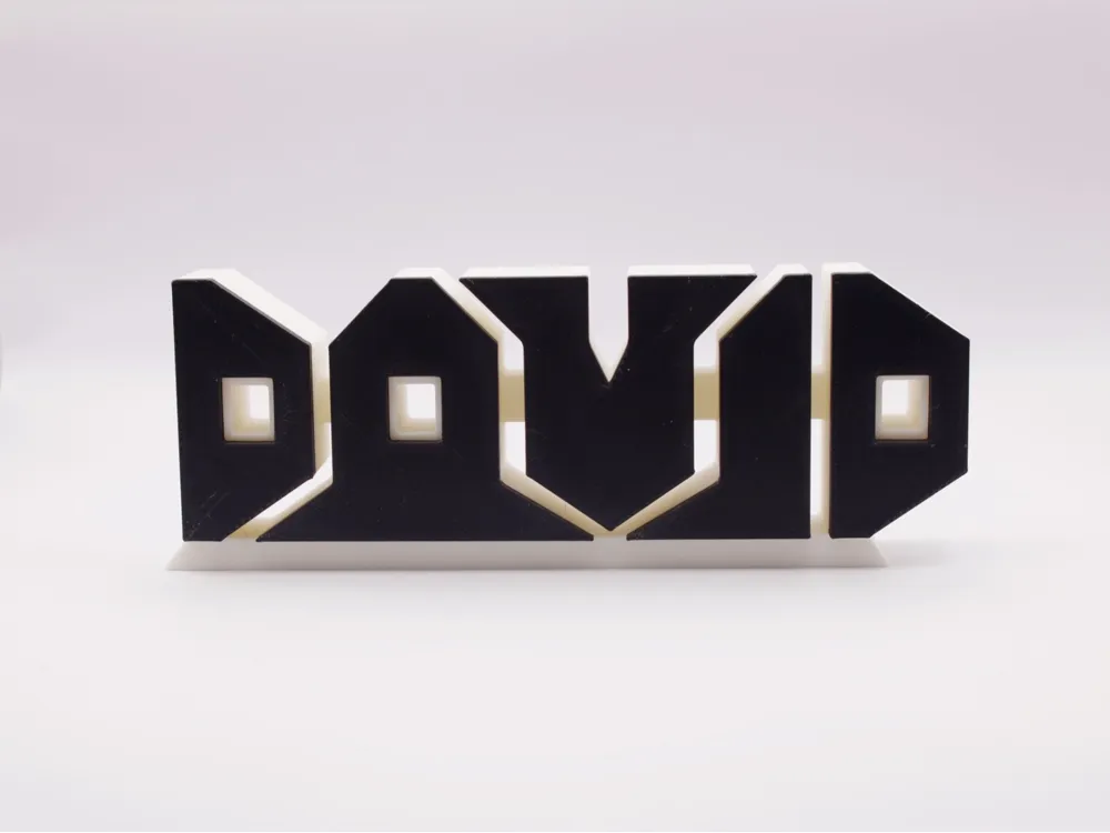 David, Custom freestanding desk nameplate by Bens3ds - MakerWorld