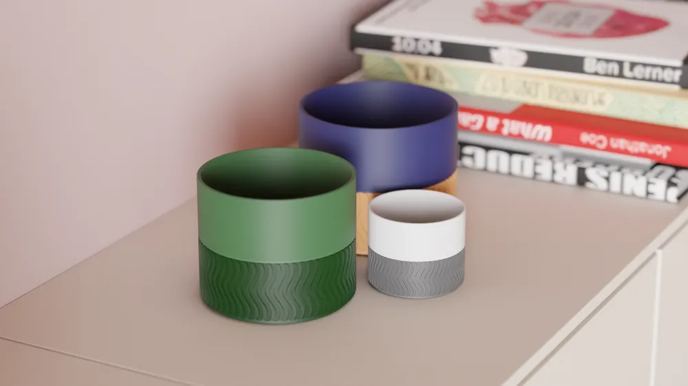 Modern Plant Pot. Two Part Design with Drainage - Free 3D Print Model ...