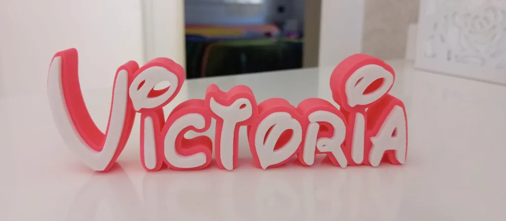 Victoria Disney Name Sign text letter birthday - Free 3D Print Model ...
