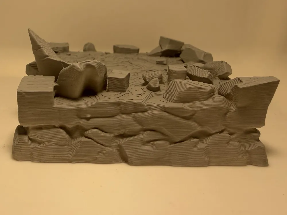 Square Rocky Plateau Platform Base Stand - Free 3D Print Model - MakerWorld