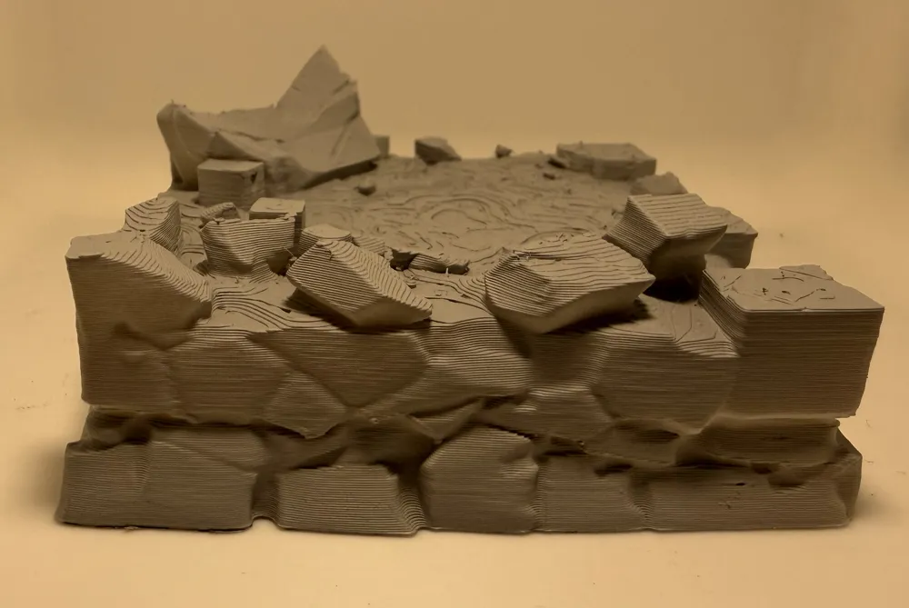 Square Rocky Plateau Platform Base Stand - Free 3D Print Model - MakerWorld