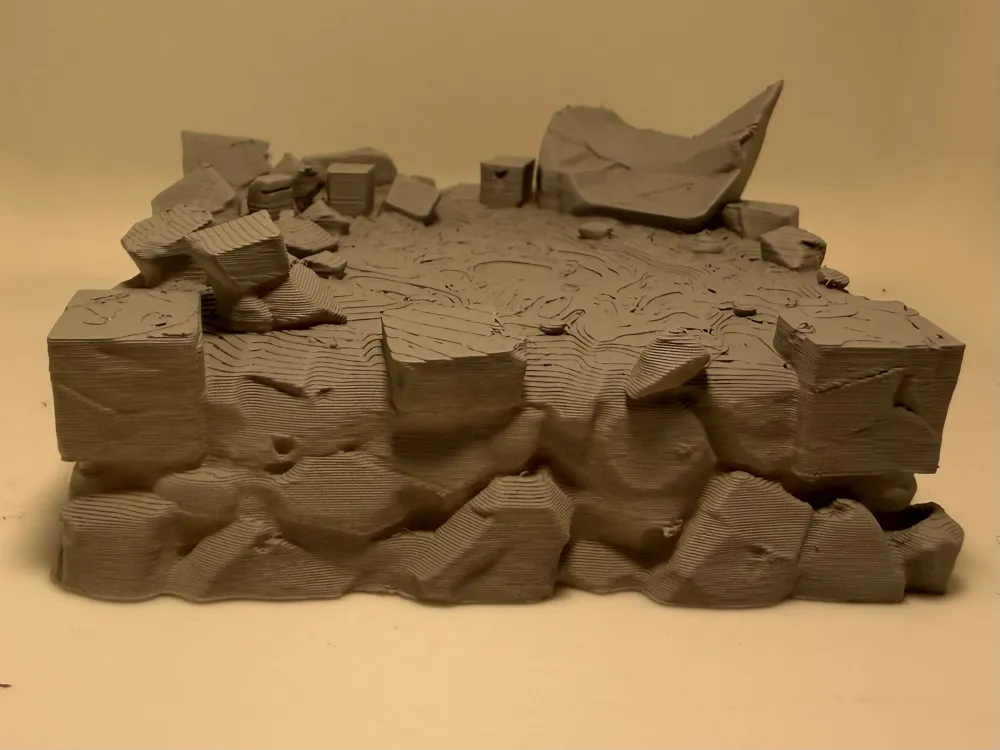 Square Rocky Plateau Platform Base Stand - Free 3D Print Model - MakerWorld