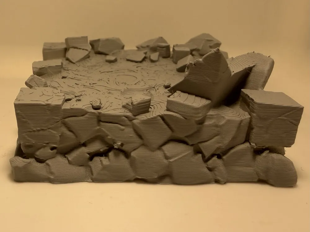Square Rocky Plateau Platform Base Stand - Free 3D Print Model - MakerWorld