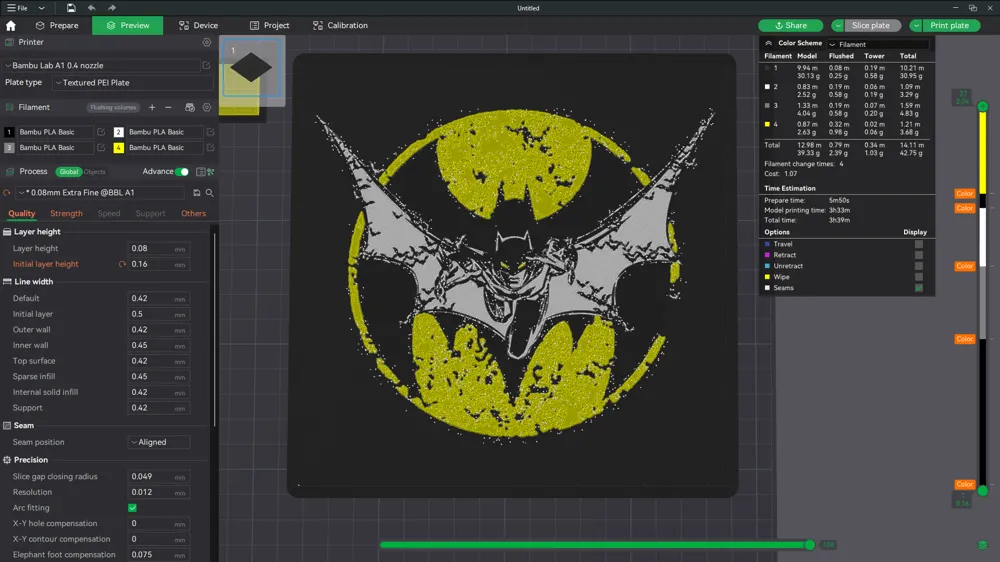 Batman Logo - HueForge by Think3D - MakerWorld