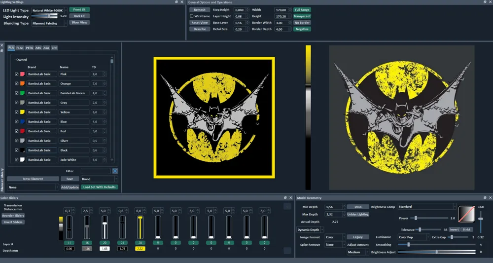 Batman Logo - HueForge by Think3D - MakerWorld