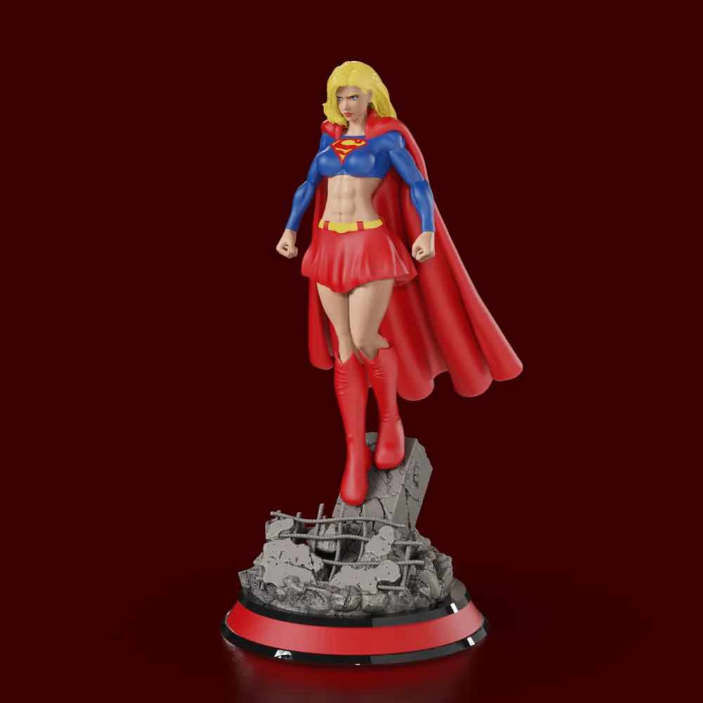 Supergirl Bombshell (Pin-Up) 2 Prints color / non by SC Studios MakerWorld: Download Free 3D Models