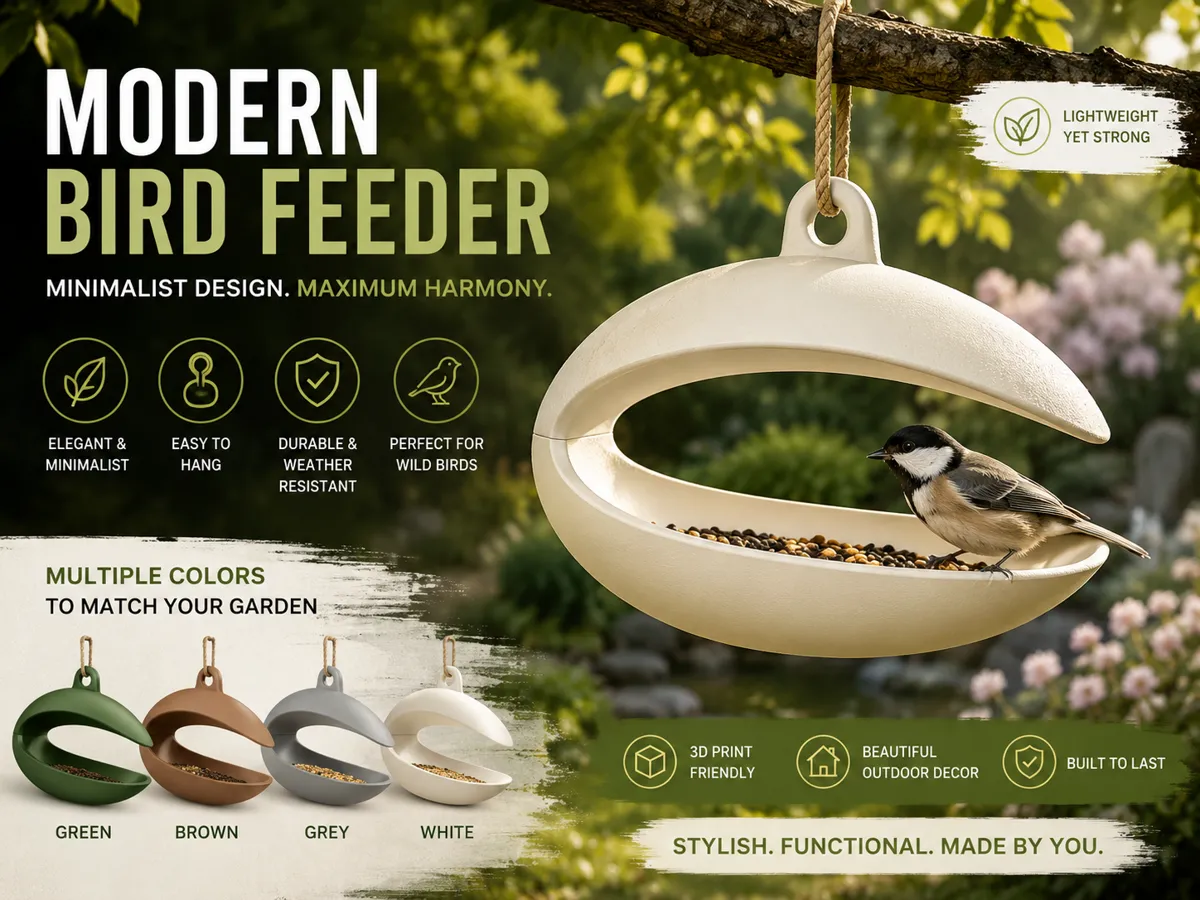 Modern Futuristic Bird Feeder - Free 3D Print Model - MakerWorld